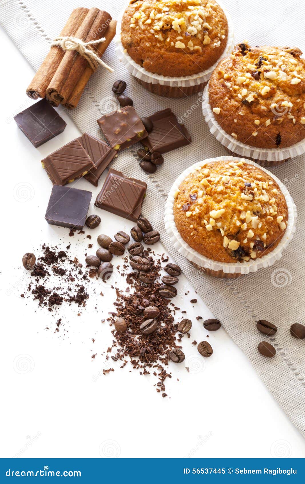 Muffin Cakes with Chocolate Stock Image - Image of cake, pastry: 56537445