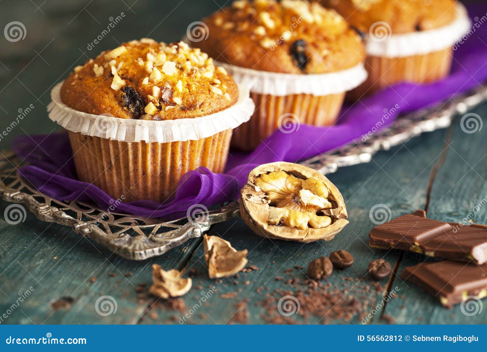 Muffin Cakes in Silver Tray Stock Photo - Image of tray, cake: 56562812