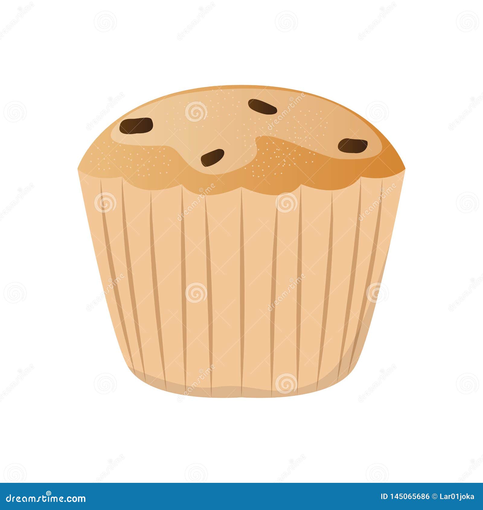 Muffin with Chocolate Chips Stock Vector - Illustration of organic ...