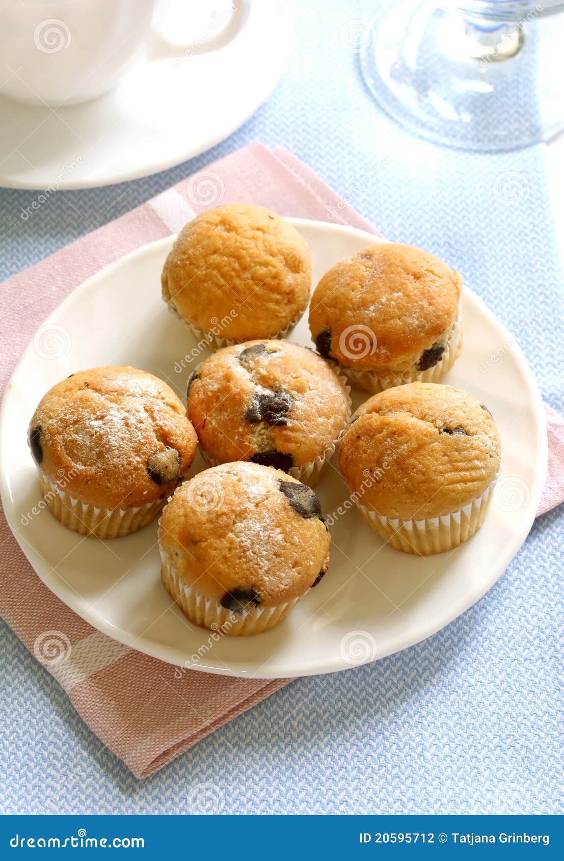 Muffin with Chocolate on Plate Stock Photo - Image of sweet, muffin ...