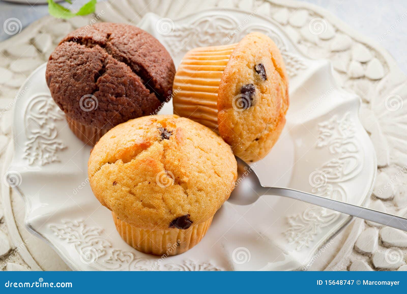 Muffin on dish stock image. Image of delicious, goods - 15648747