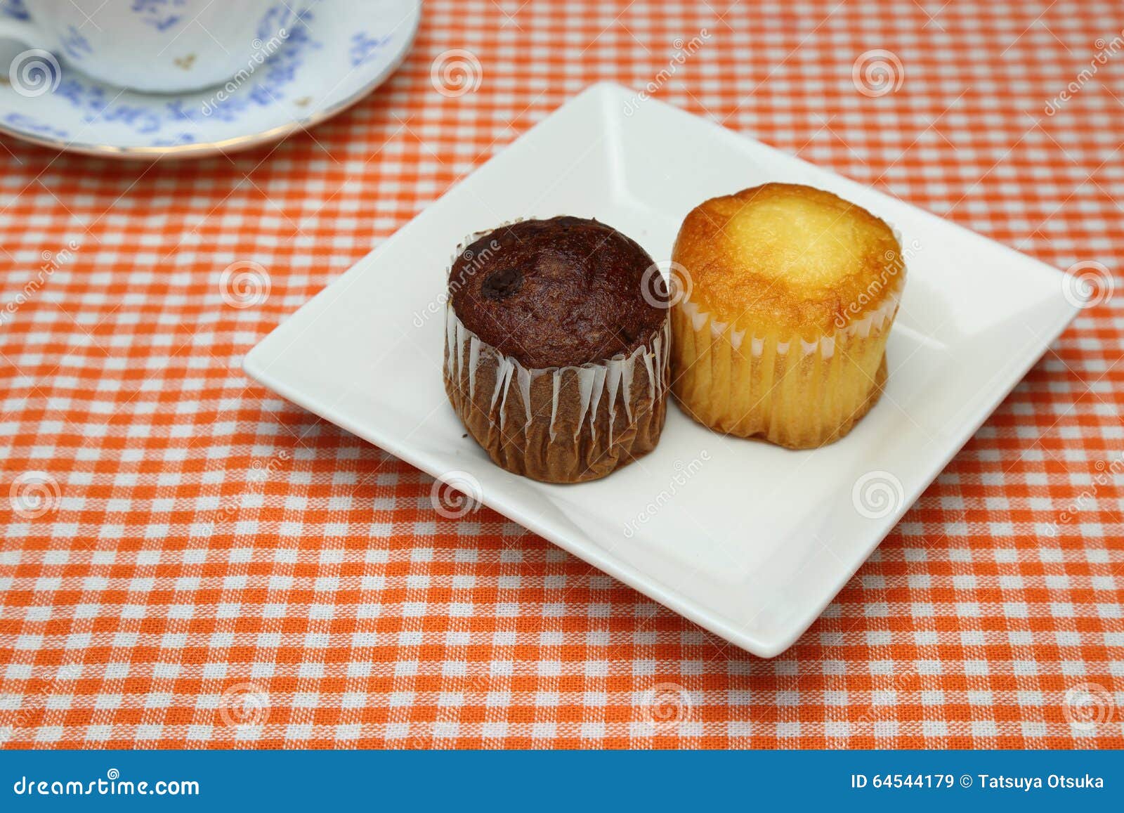 Muffin on a dish stock image. Image of muffin, studio - 64544179