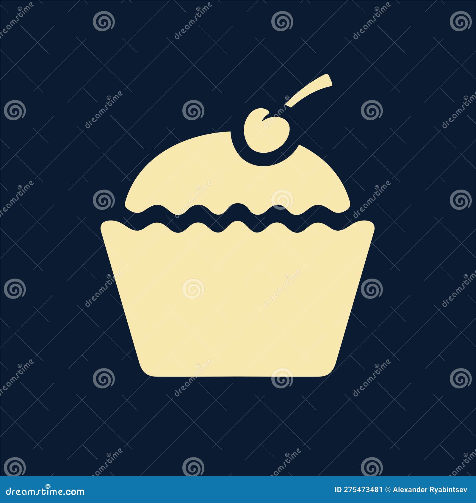 Muffin Flat Style Vector Icon. Bakery Item Illustration. Stock Vector ...