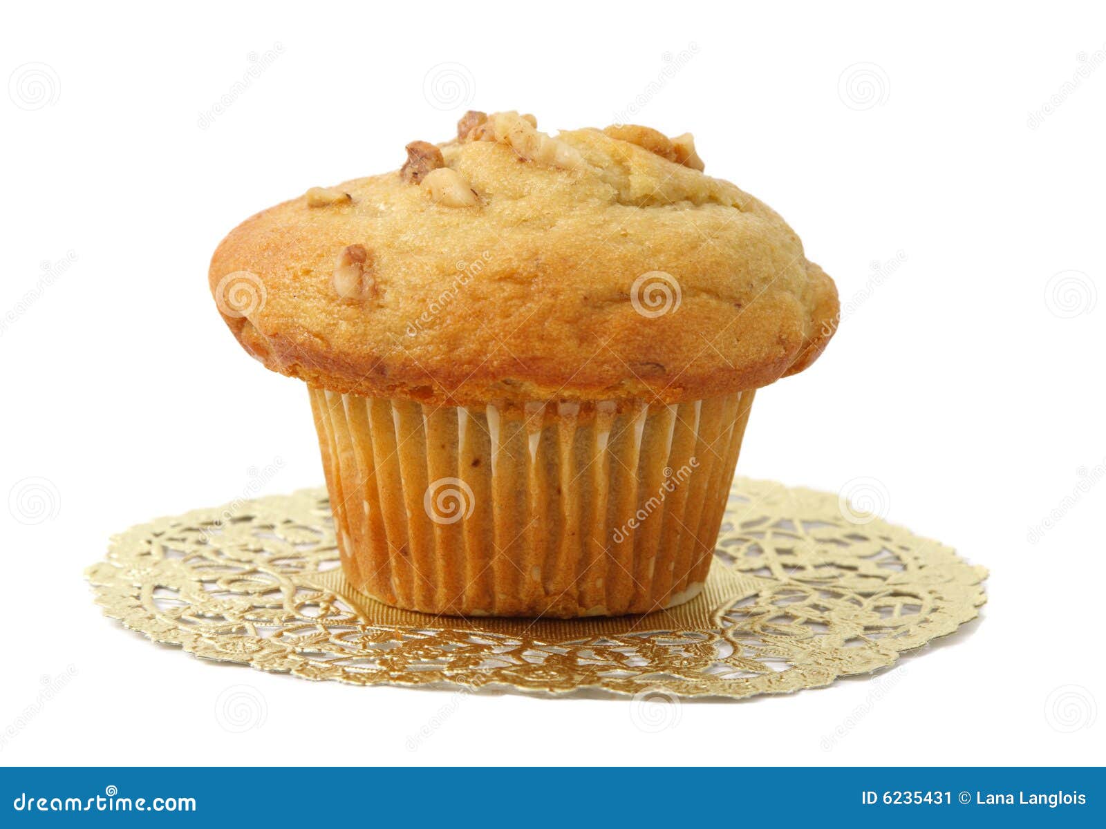 Muffin on gold paper stock image. Image of healthy, breakfast - 6235431