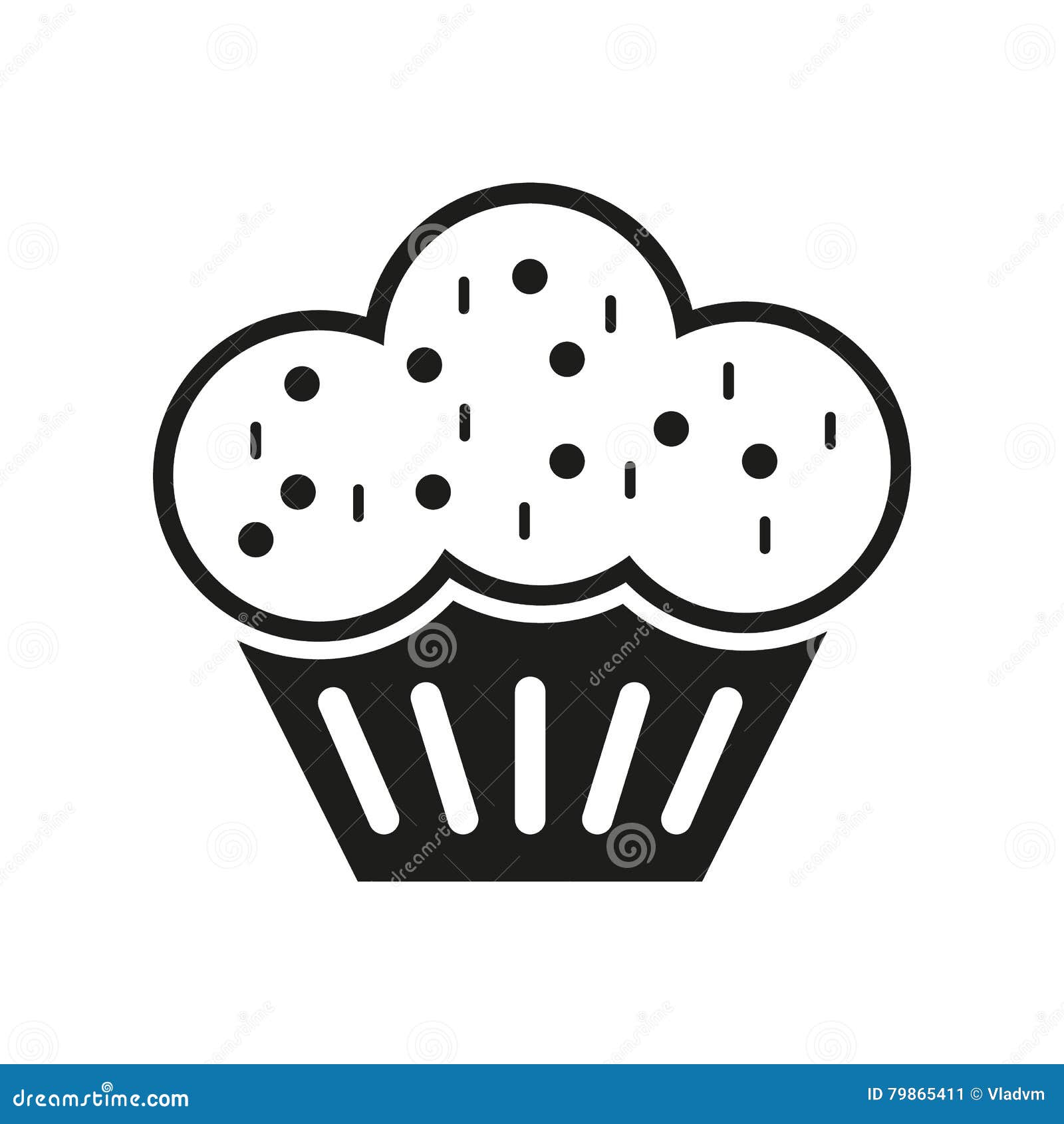 The Muffin Icon. Dessert and Baked, Cake, Bakery Symbol Stock Vector ...