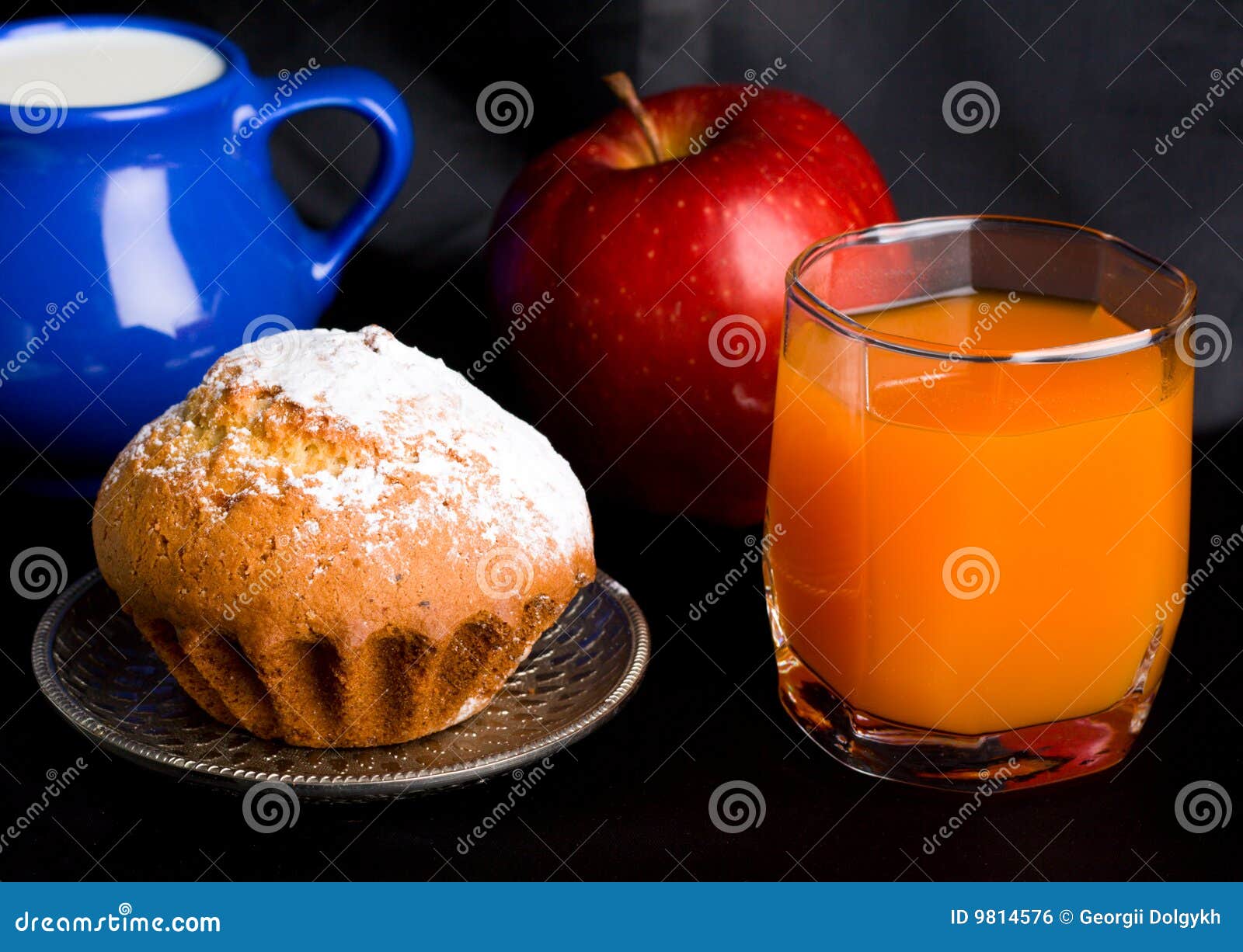 Muffin and orange juice stock photo. Image of biscuit - 9814576