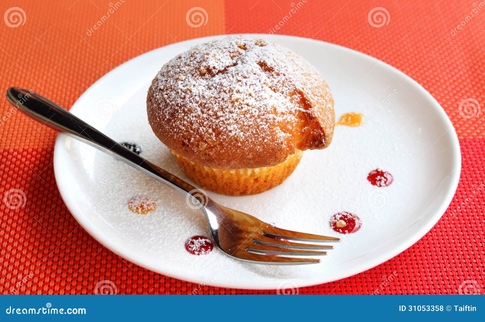Muffin on a plate stock photo. Image of plate, sugar - 31053358