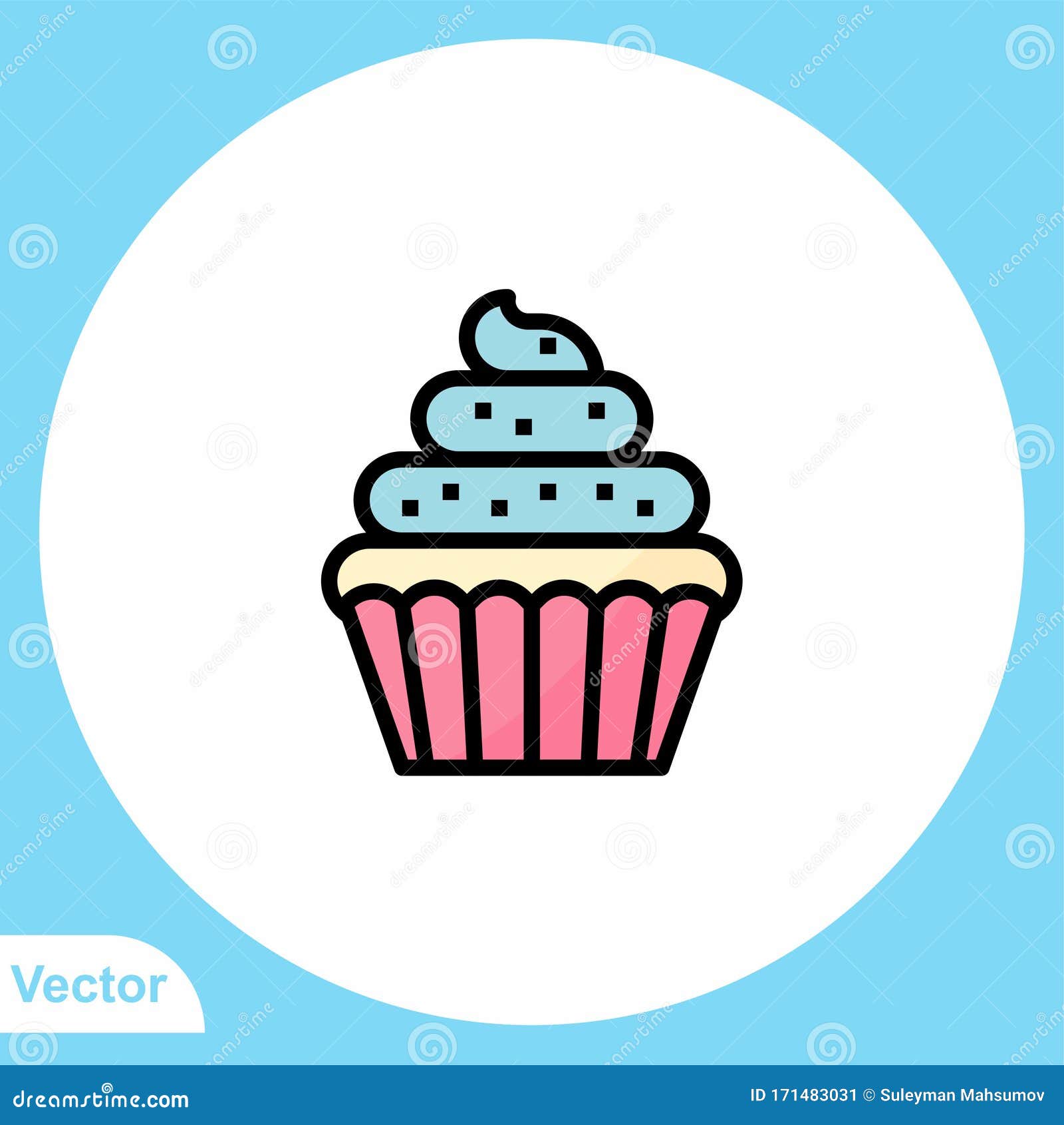 Muffin Vector Icon Sign Symbol Stock Vector - Illustration of cupcake ...