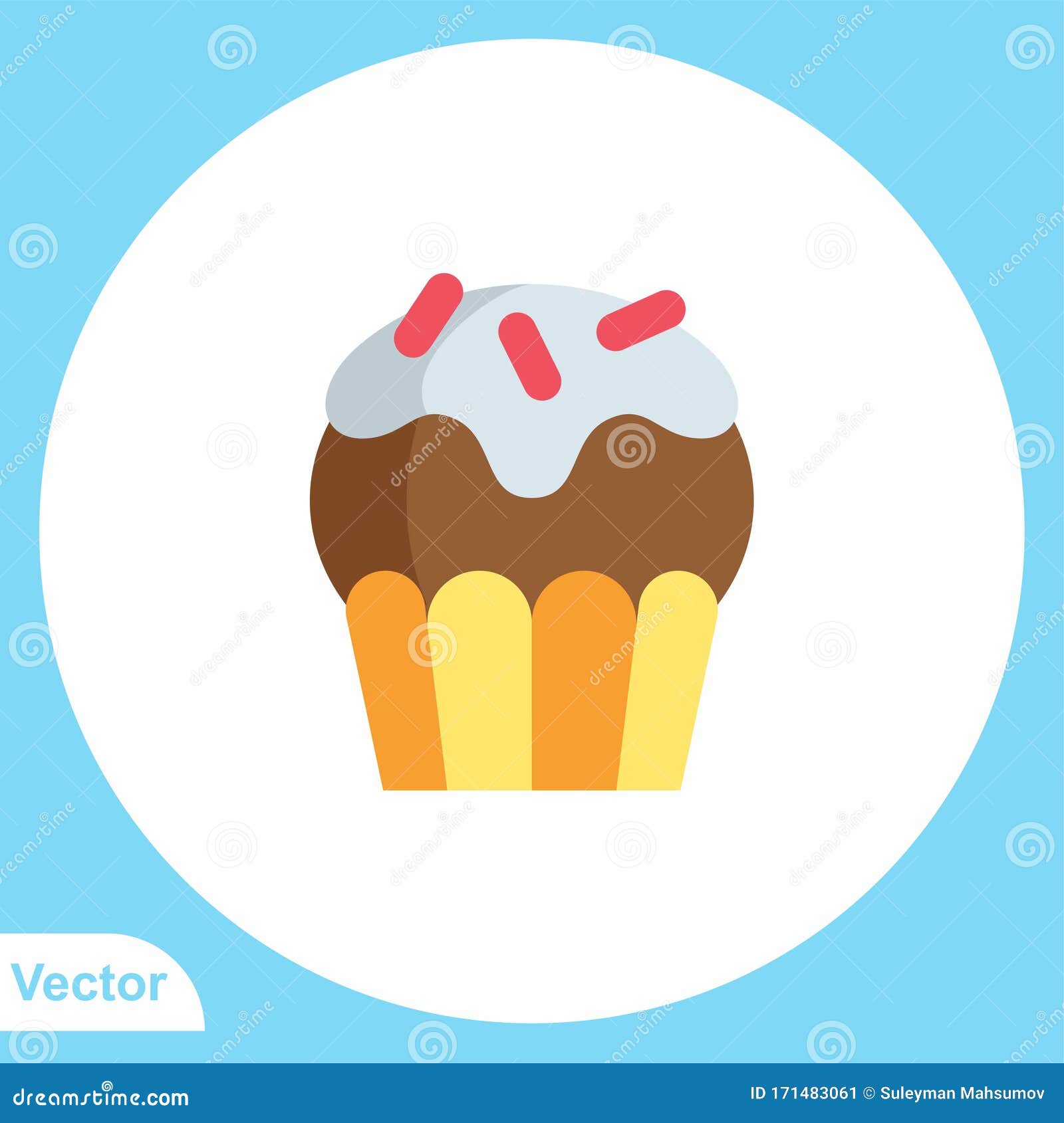 Muffin Vector Icon Sign Symbol Stock Vector - Illustration of bread ...