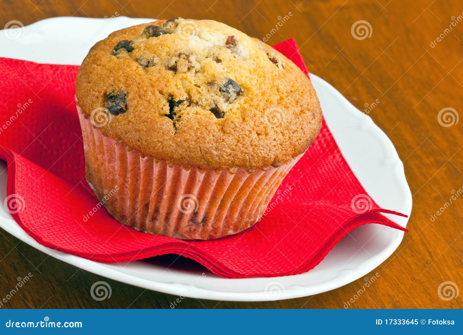 Muffin on a white plate stock image. Image of horizontal - 17333645