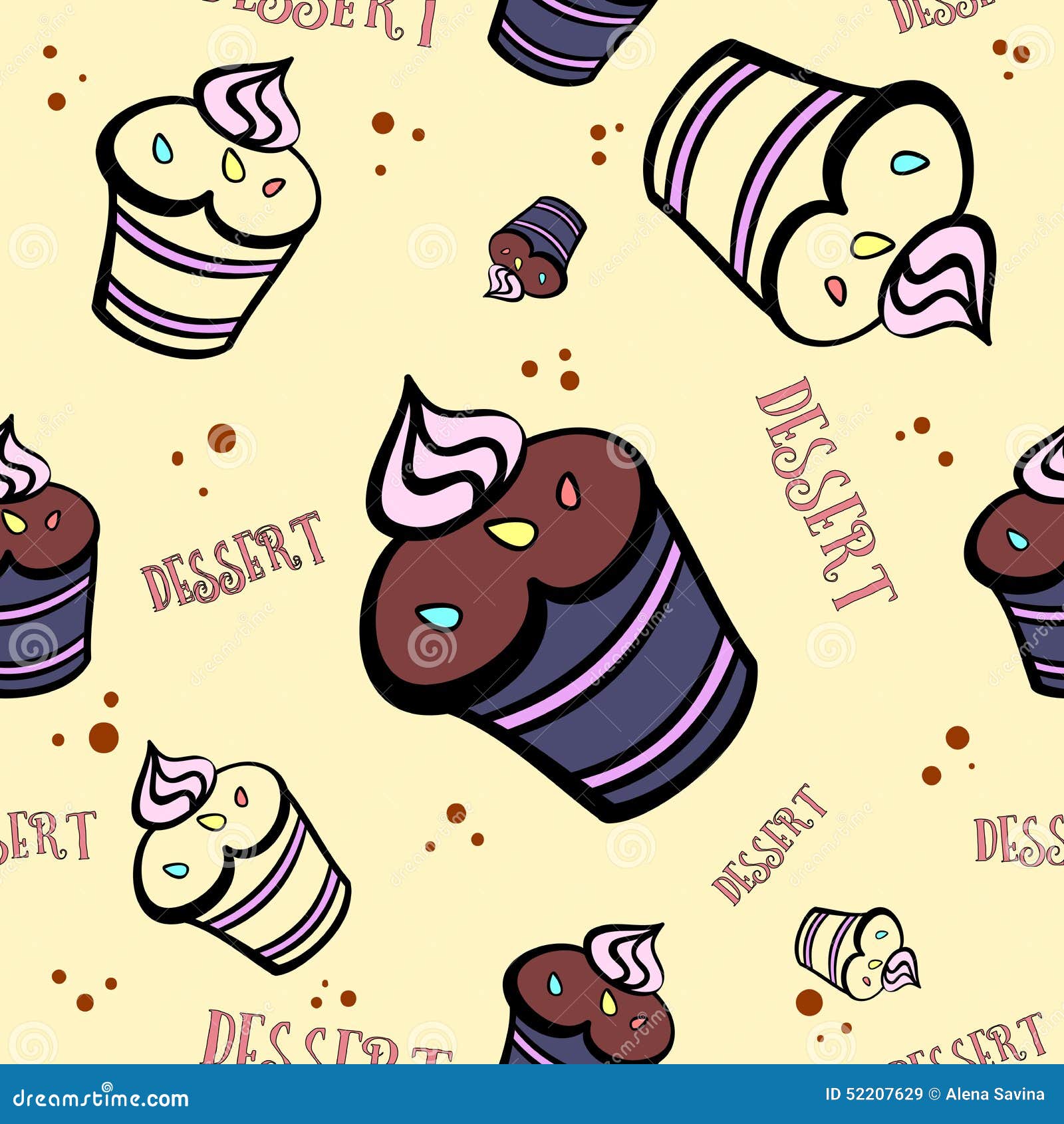 MuffinCard3 stock vector. Illustration of texture, seamless - 52207629