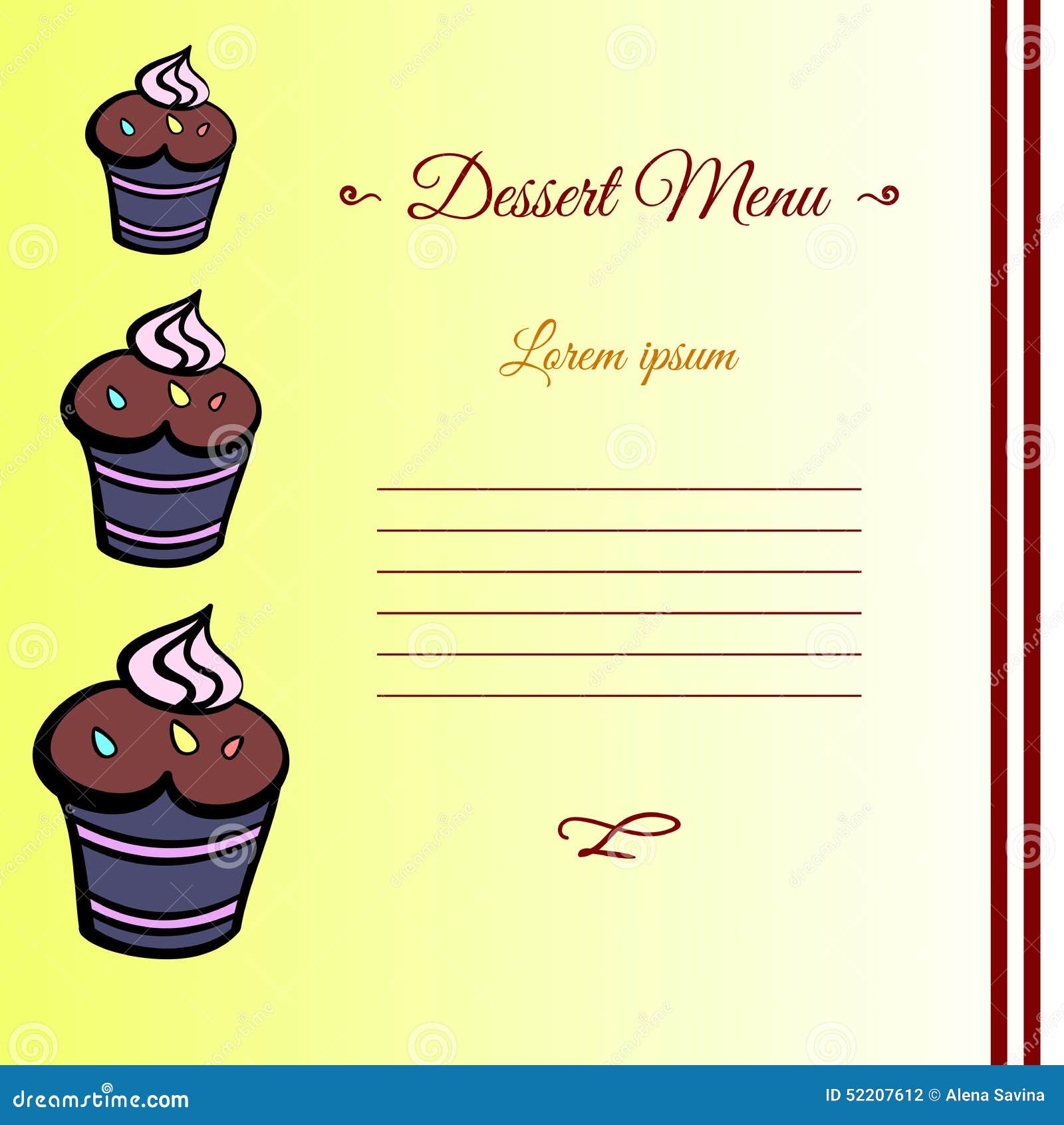 MuffinCard2 stock vector. Illustration of design, artistic - 52207612