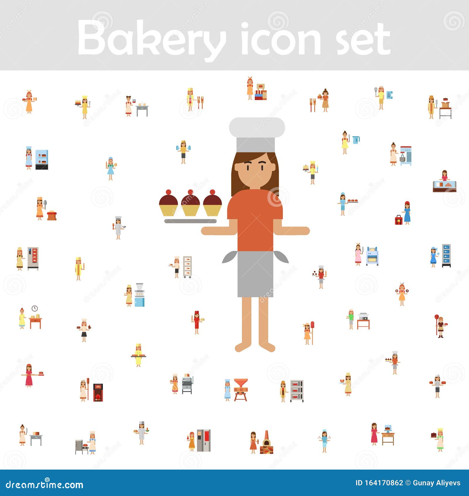 Muffins, Bakery Color Icon. Bakery Icons Universal Set for Web and ...