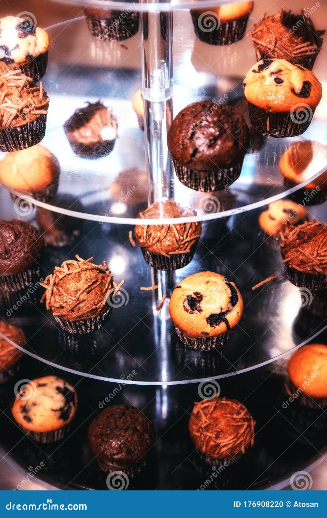 Muffins on Bakery Tray Buffet for Morning Continental Breakfast Stock ...