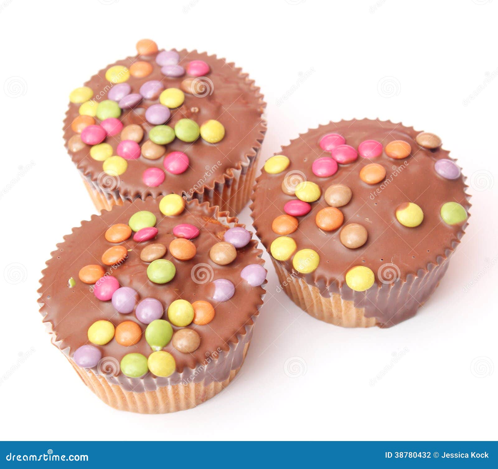 Muffins Chocolate and Colourful Candies Stock Photo - Image of cake ...