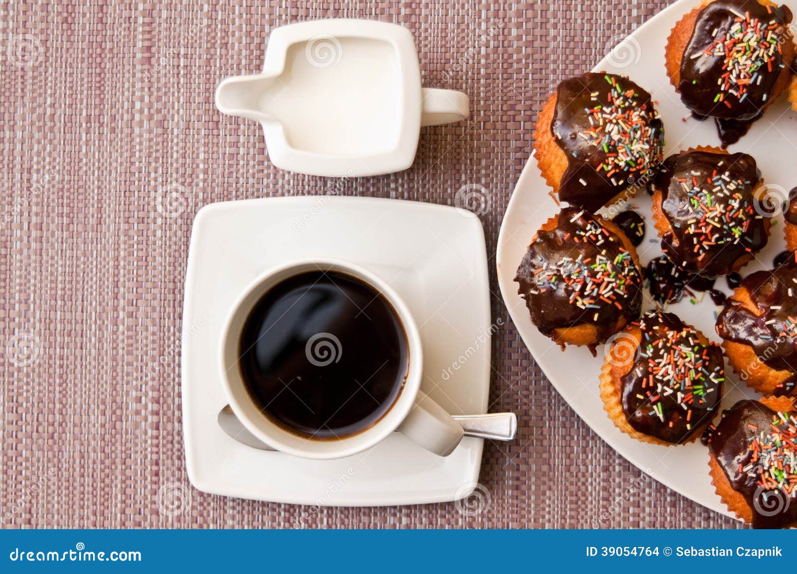 Muffins and coffee stock photo. Image of composition - 39054764
