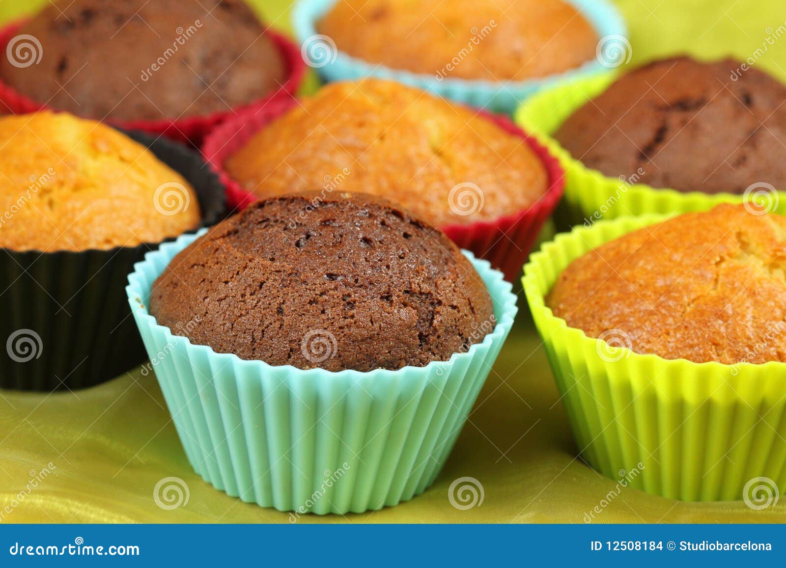 Muffins in Colorful Cupcakes Stock Photo - Image of acid, fruit: 12508184