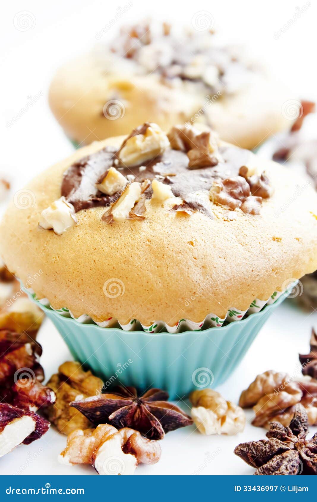 Muffins in colorful forms stock image. Image of bread - 33436997