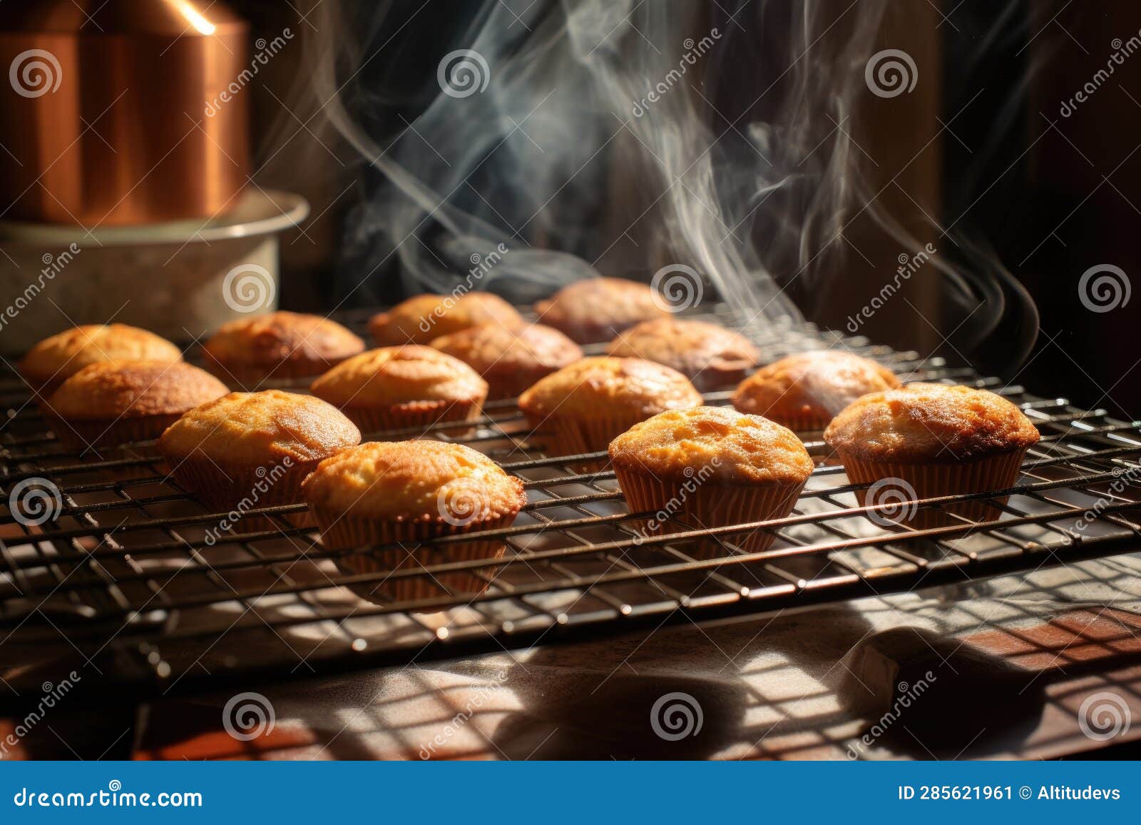 Muffins Cooling on a Wire Rack, Natural Light Stock Image - Image of ...