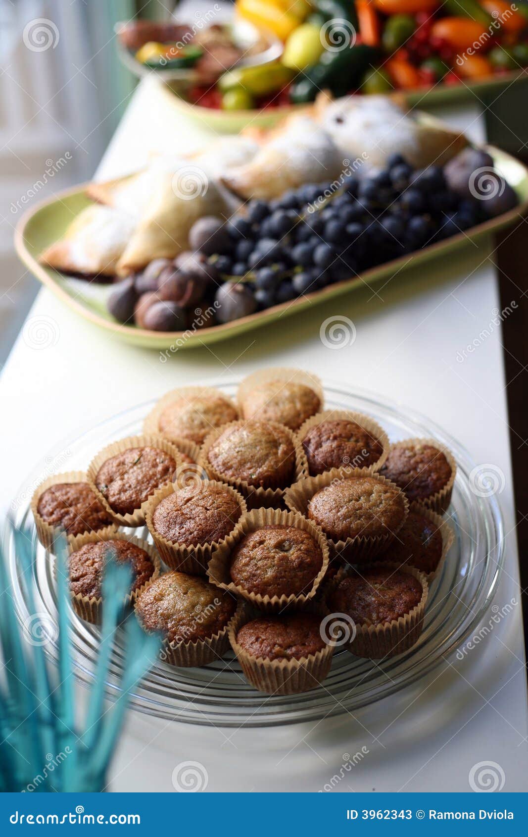 Muffins and fresh fruit stock image. Image of creating - 3962343