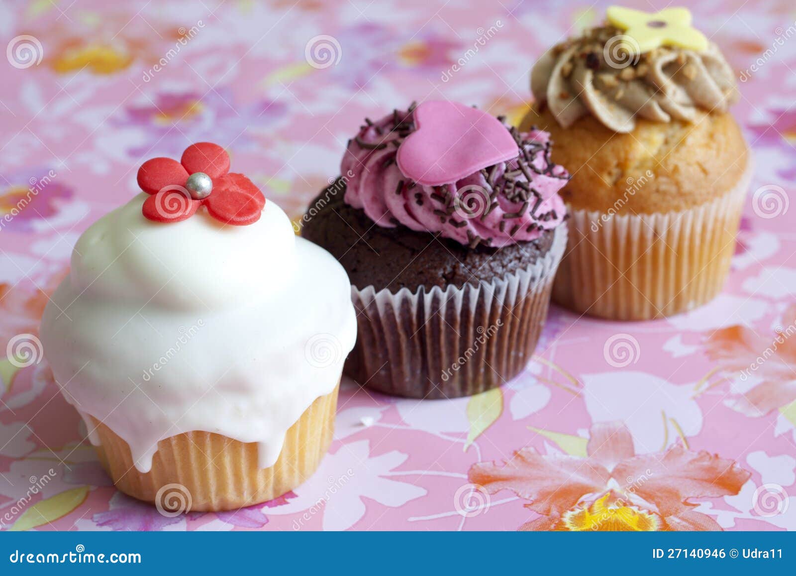 Muffins on pink background stock photo. Image of patisserie - 27140946