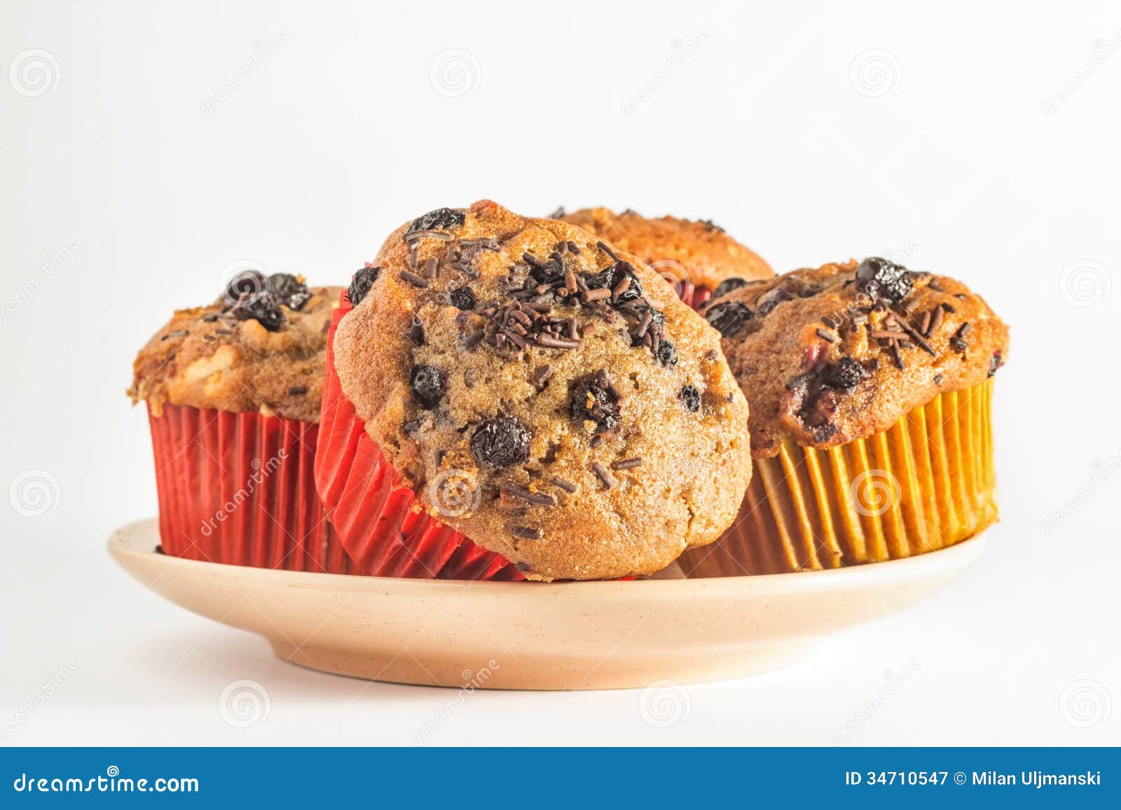 Muffins on a plate stock image. Image of muffin, eating - 34710547