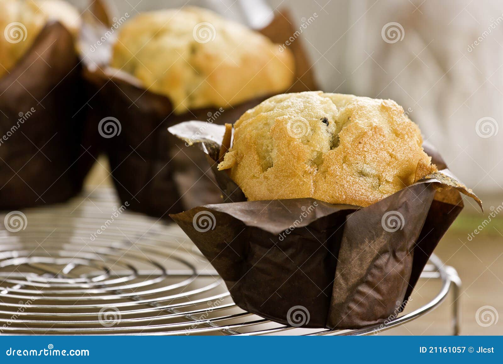 Muffins on a rack stock image. Image of small, calories - 21161057