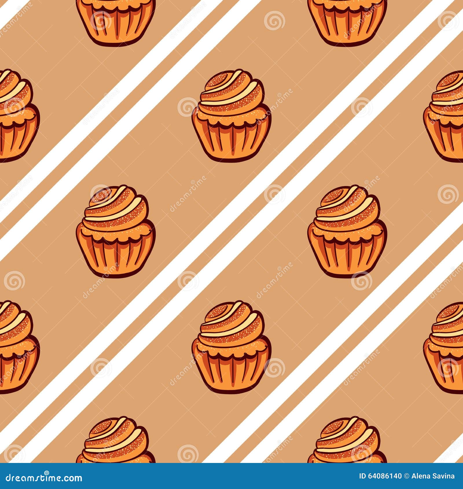 Muffins Seamless Pattern stock vector. Illustration of cupcake - 64086140