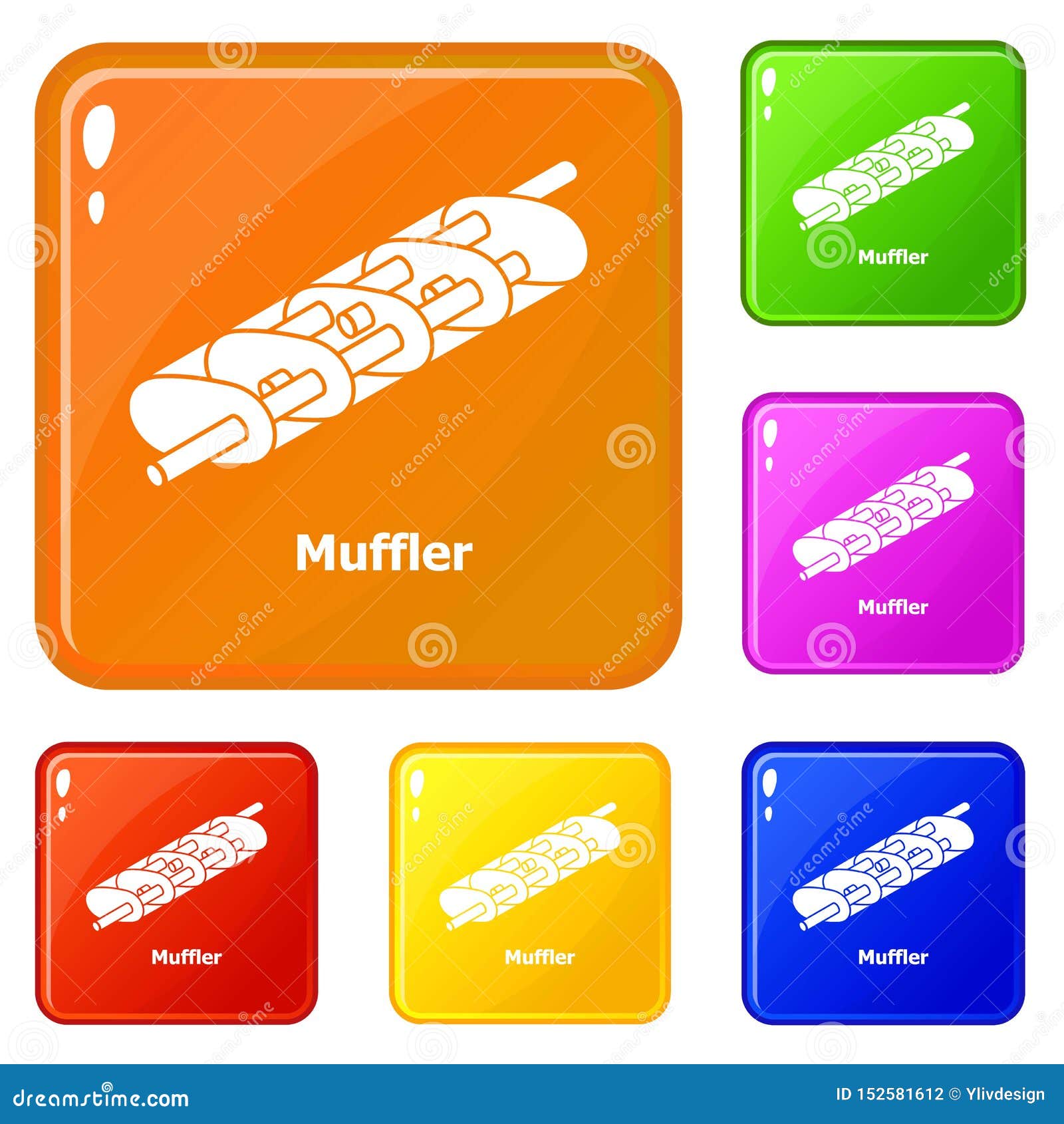 Muffler Icons Set Vector Color Stock Vector - Illustration of exhaust ... Muffler Icons Set Vector Color Stock Vector - Illustration of exhaust ...