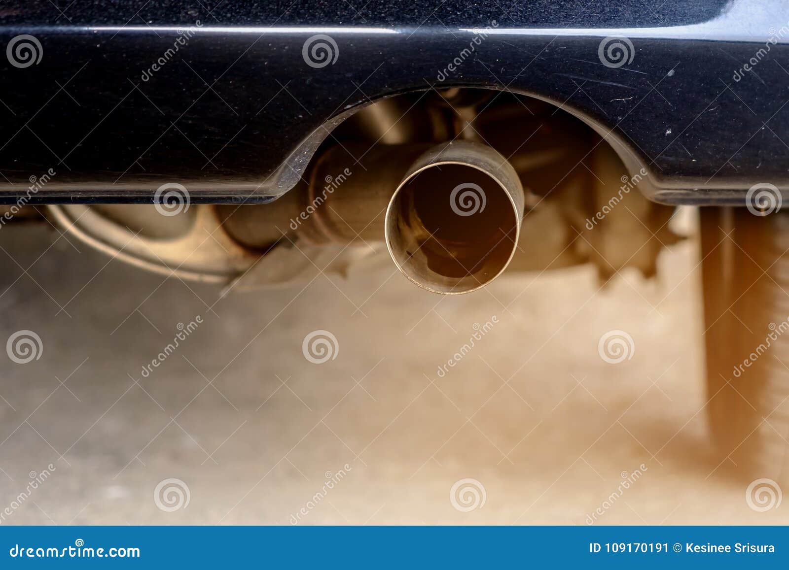 Muffler and Tailpipe on a Car, the Section of the Exhaust System Stock ...