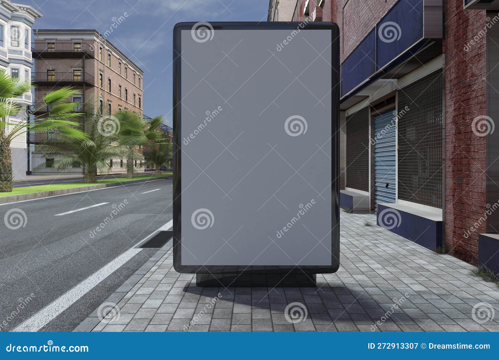 Mupi Sign Roadside Signage Mockup Stock Illustration - Illustration of ...