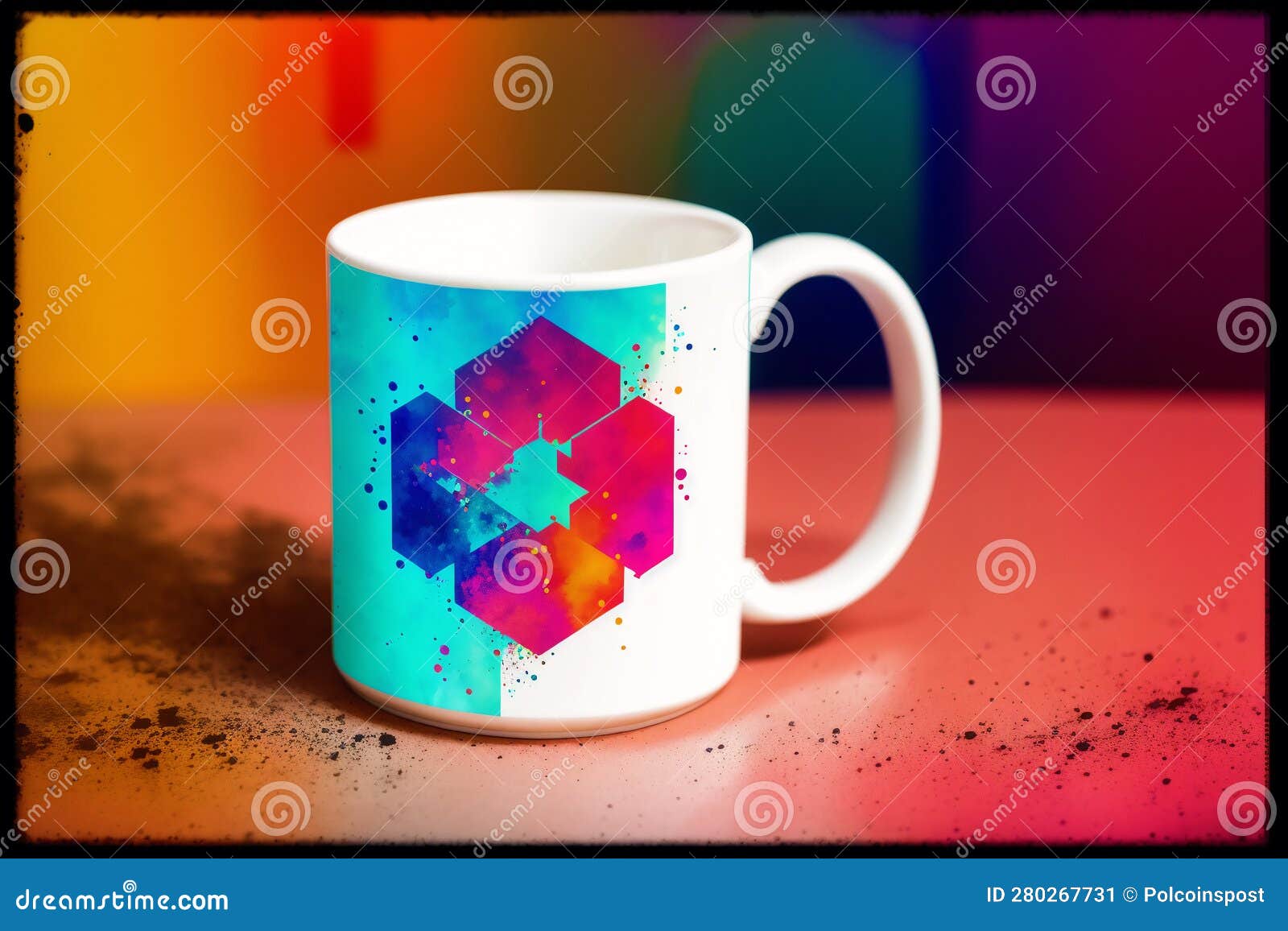 A Mug with an Abstract Design on it. a Mug of Artistic Intrigue Stock ...