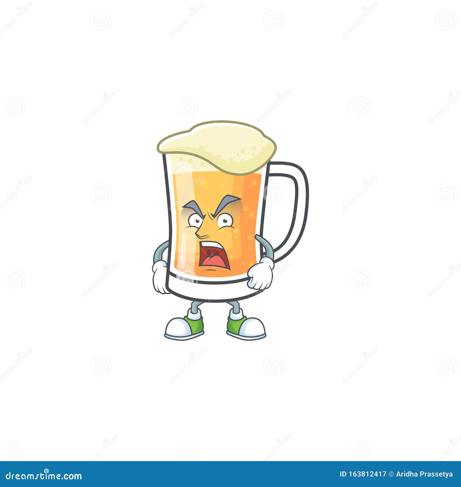 Mug of Beer Alcohol in Angry Cartoon Stock Vector - Illustration of ...