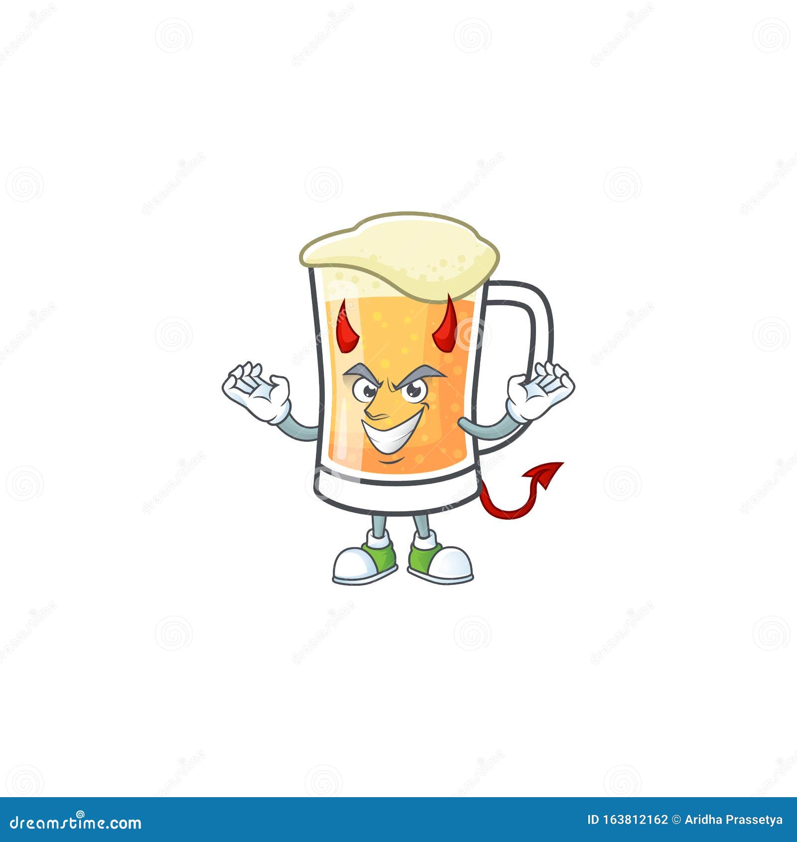 Mug of Beer Alcohol in Devil Cartoon Stock Vector - Illustration of ...