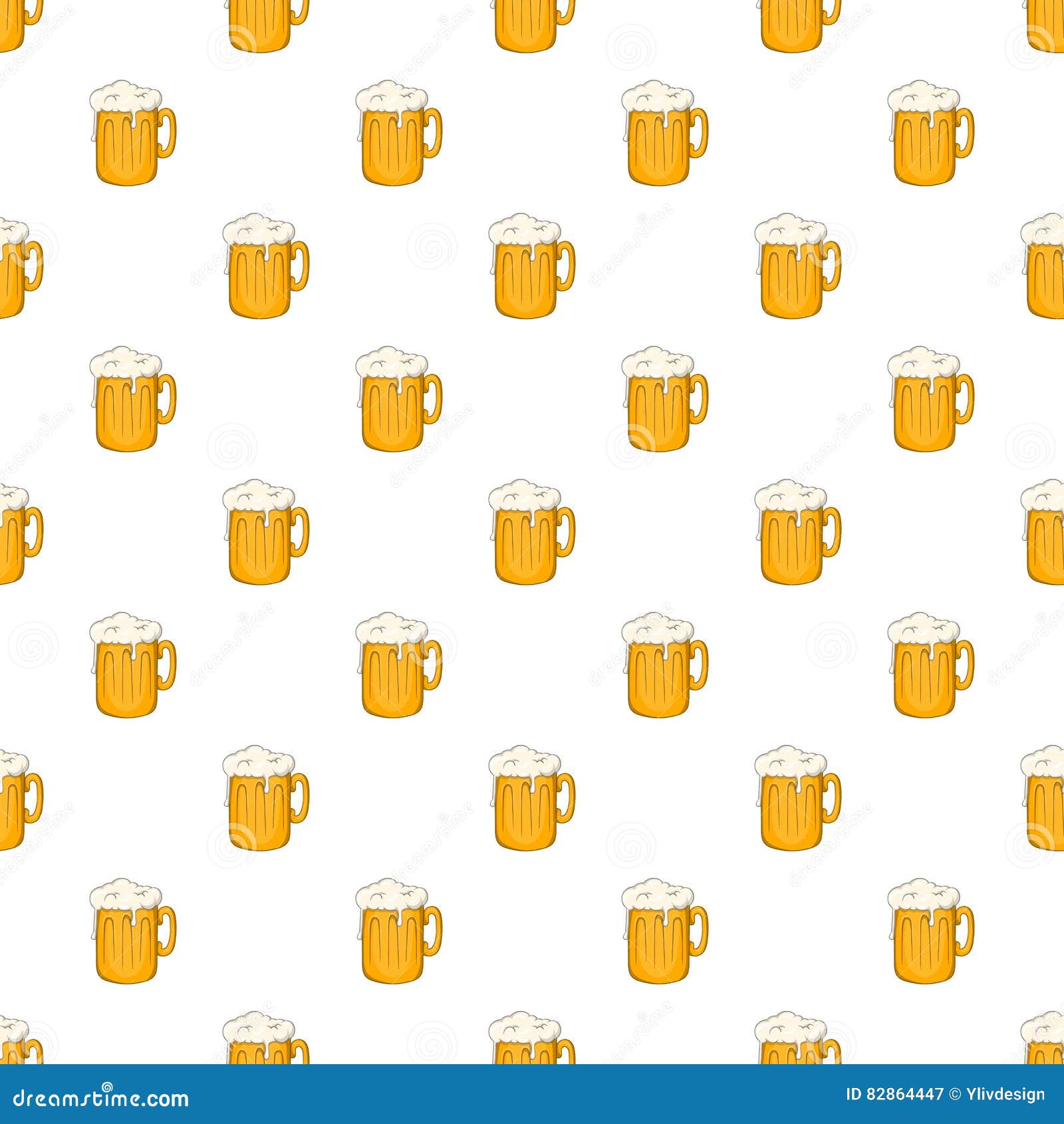 Mug with Beer Pattern, Cartoon Style Stock Vector - Illustration of ...