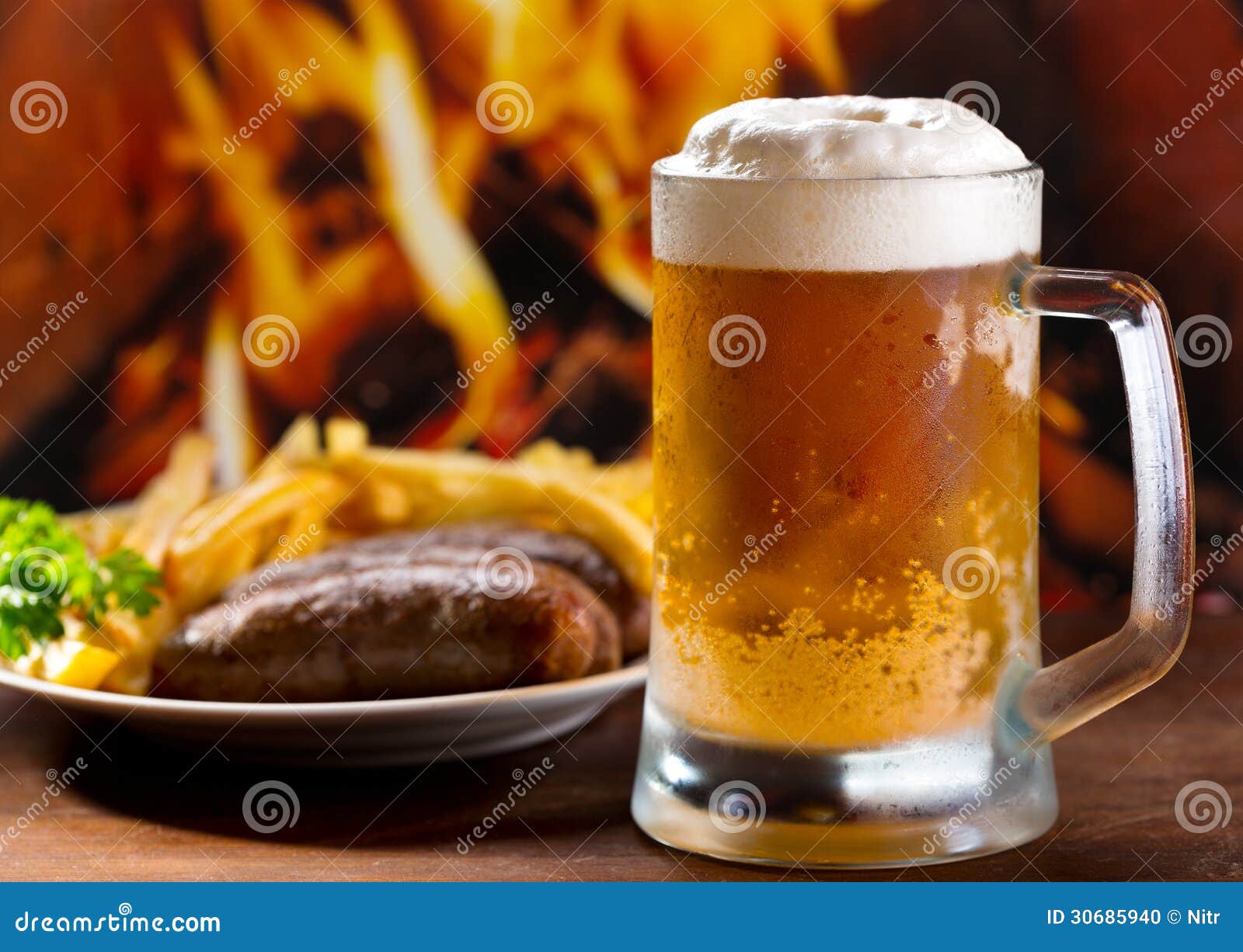 Mug of beer stock photo. Image of plate, food, beverage - 30685940