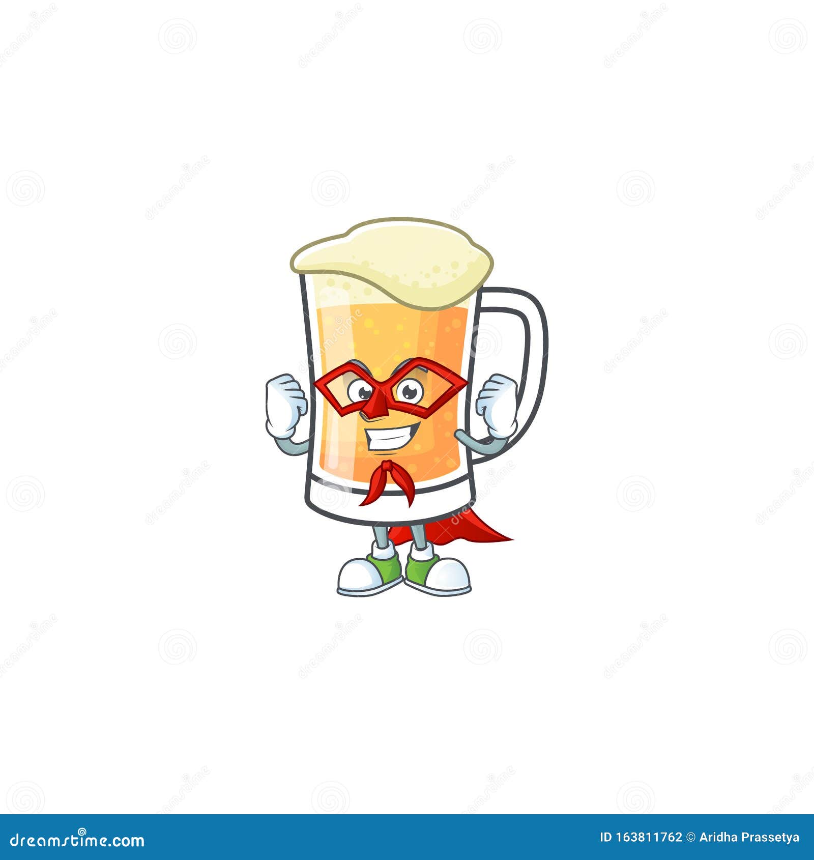 Mug of Beer in a Super Hero Character Stock Vector - Illustration of ...