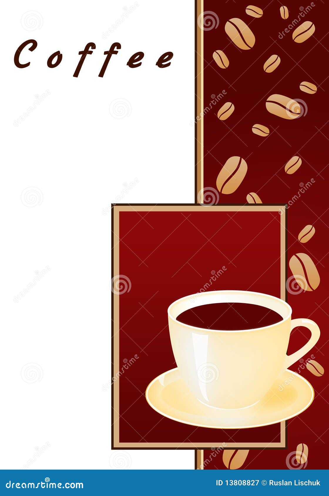 Mug of Coffee on an Abstract Background Stock Illustration ...