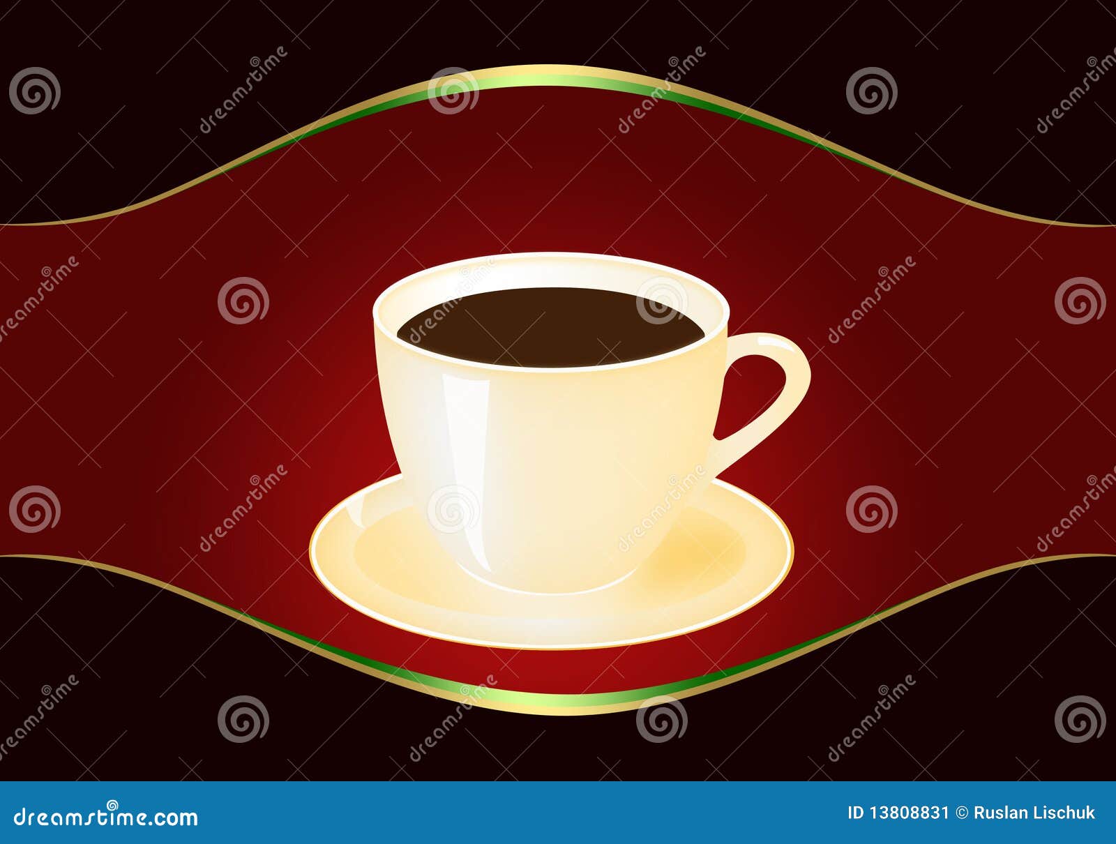 Mug of Coffee on an Abstract Background Stock Illustration ...