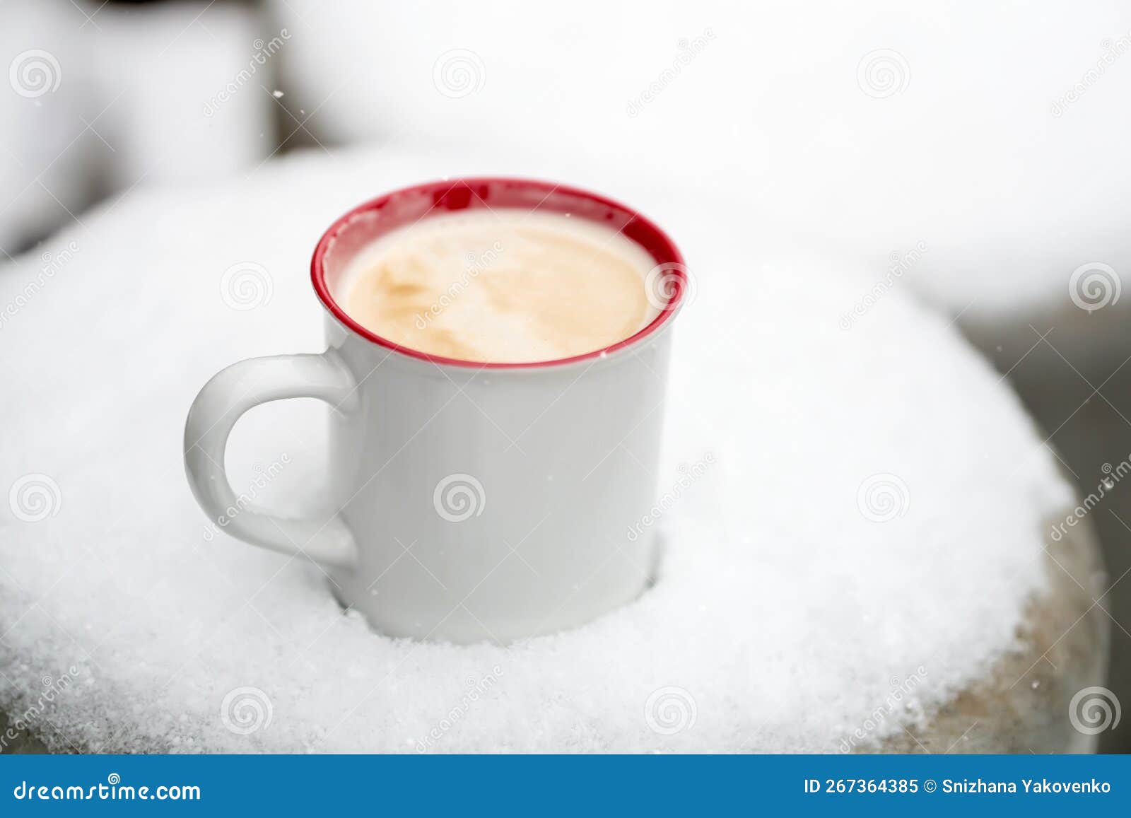 Mug with Coffee in the Snow. Winter Stock Image - Image of closeup ...