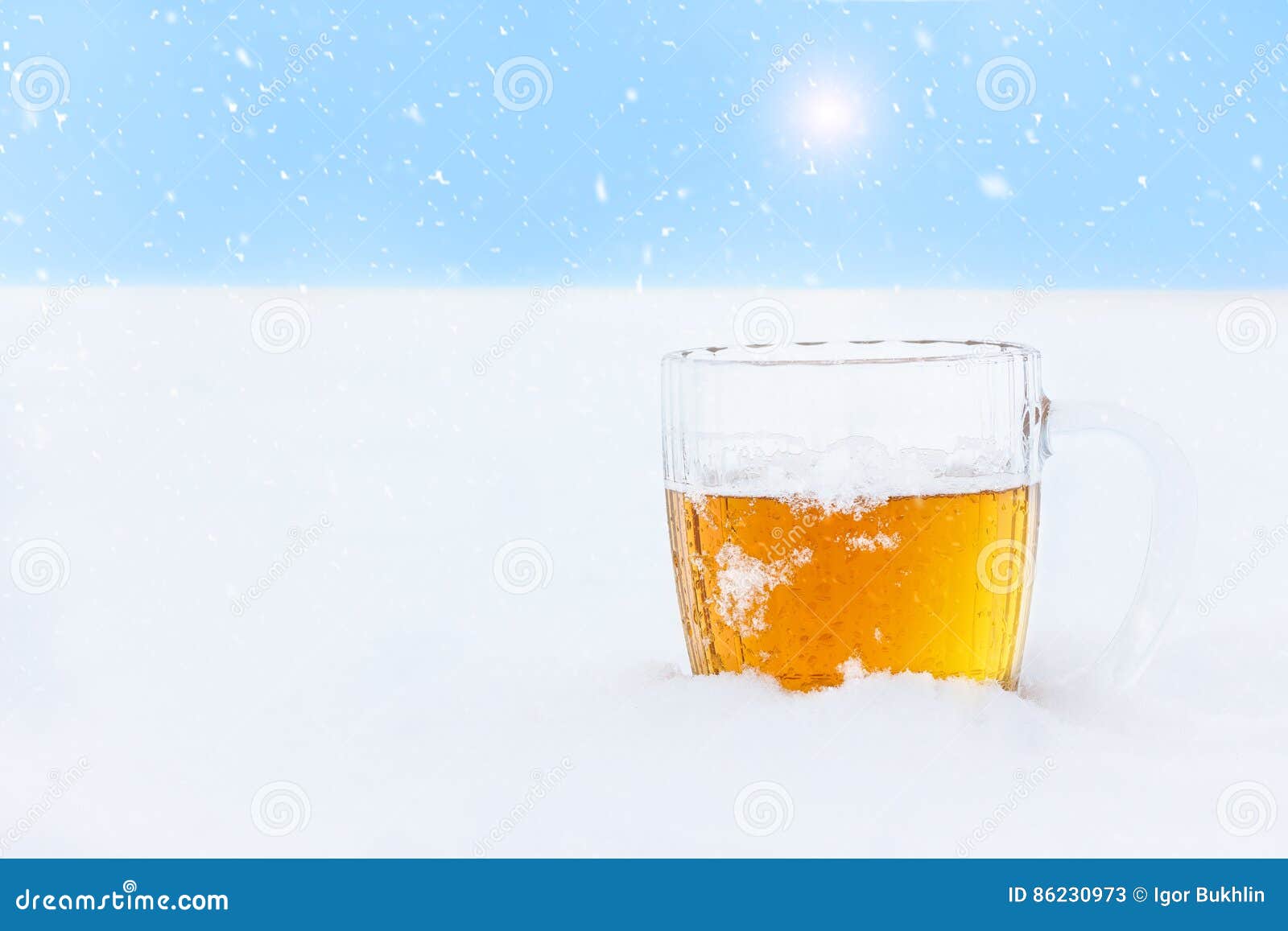 Mug of Cold Beer on the Snow Stock Image - Image of foam, froth: 86230973