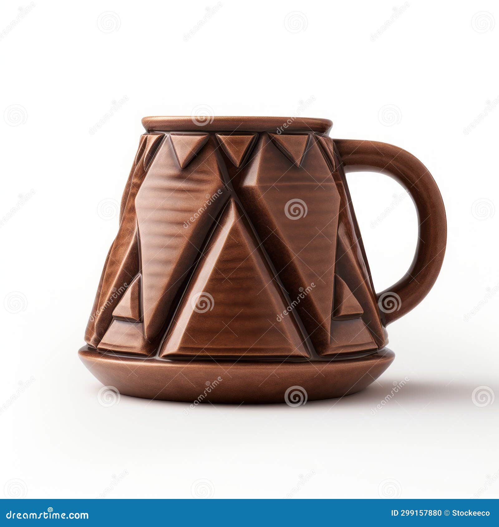 Geometric Triangle Pottery Mug with Realistic 3d Printing Stock ...
