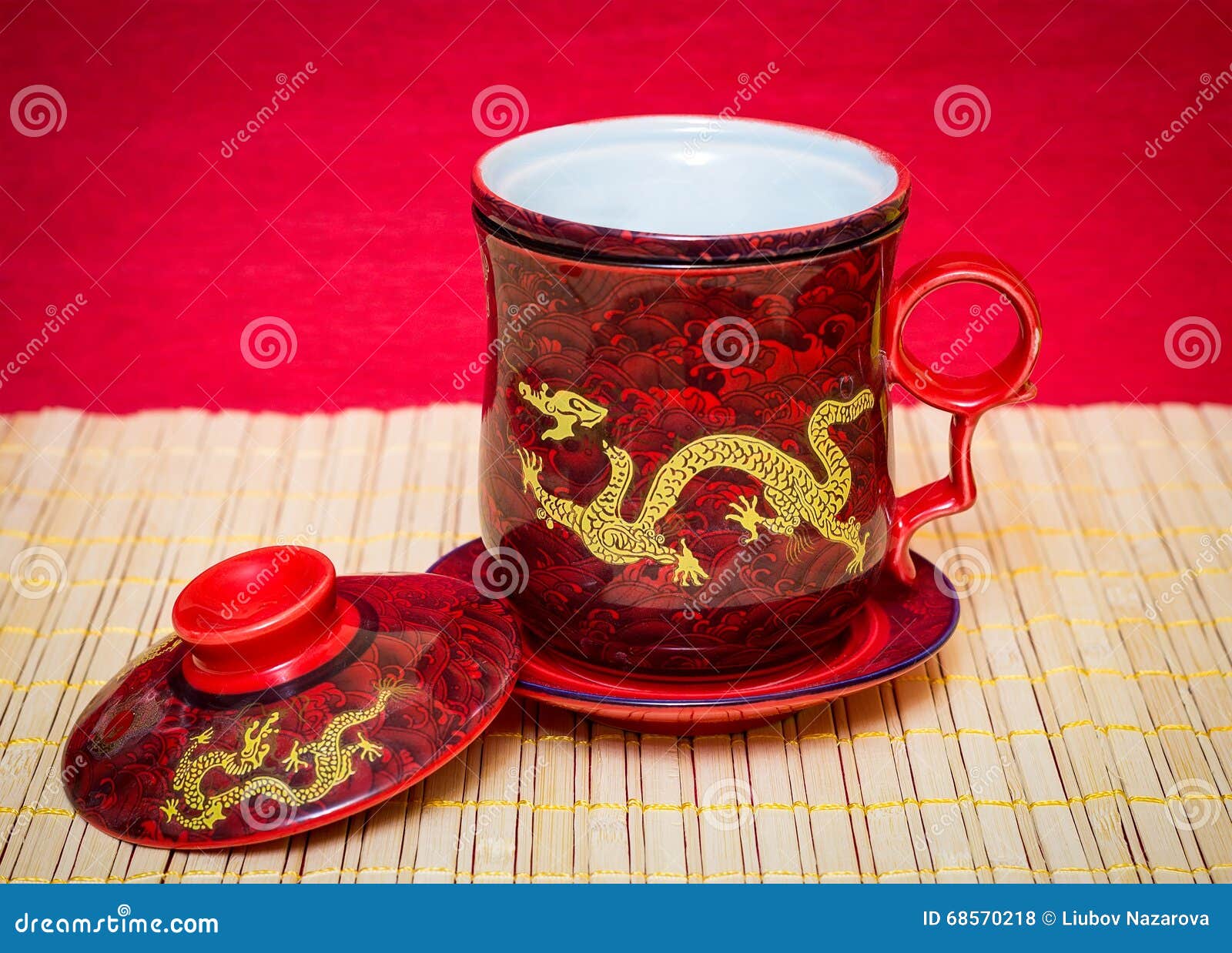 Mug with dragon stock photo. Image of saucer, highlight - 68570218