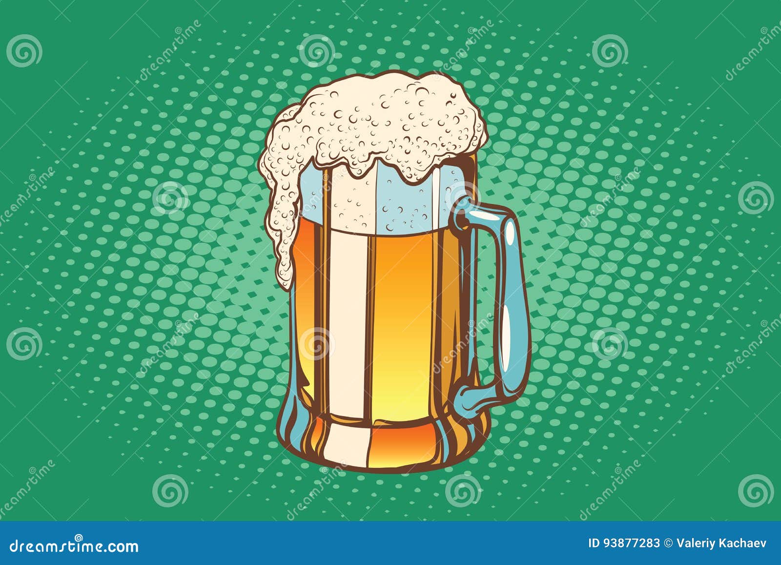 Mug of foamy beer stock vector. Illustration of drink - 93877283