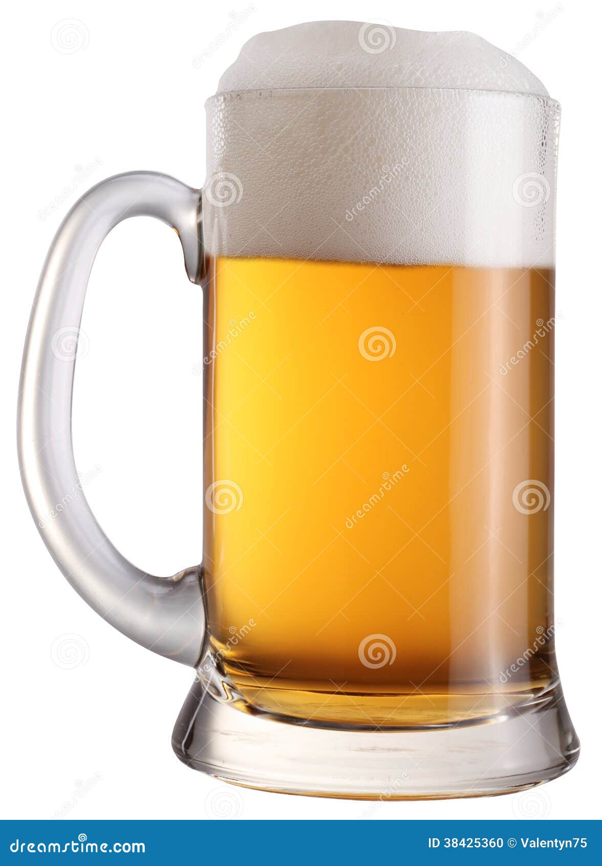 Mug Full of Fresh Beer. File Contains a Path To Cut. Stock Photo ...
