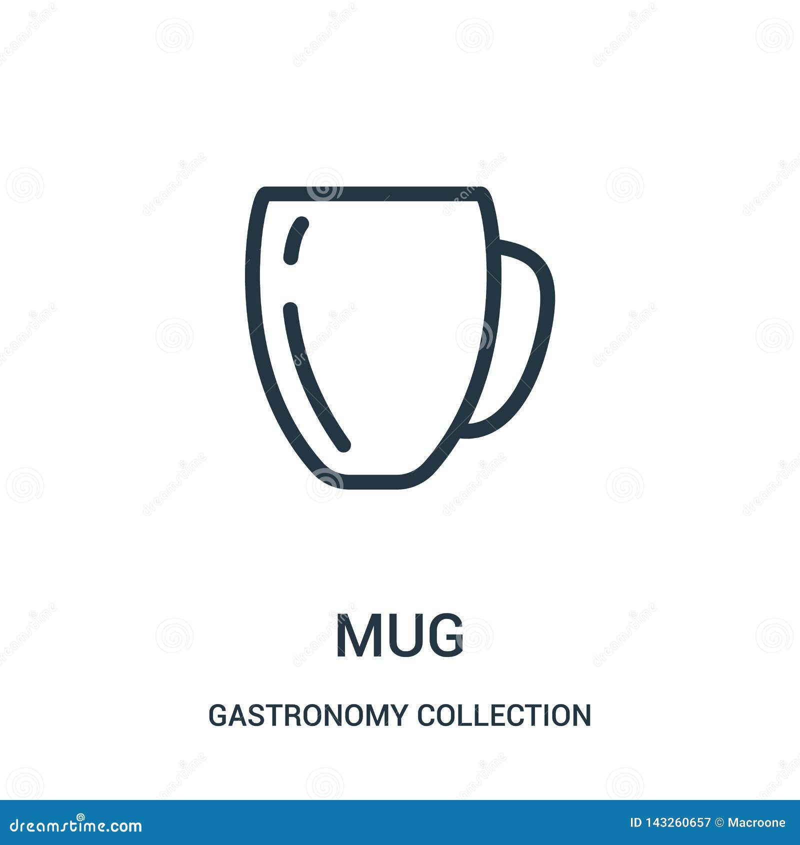 Mug Icon Vector from Gastronomy Collection Collection. Thin Line Mug ...