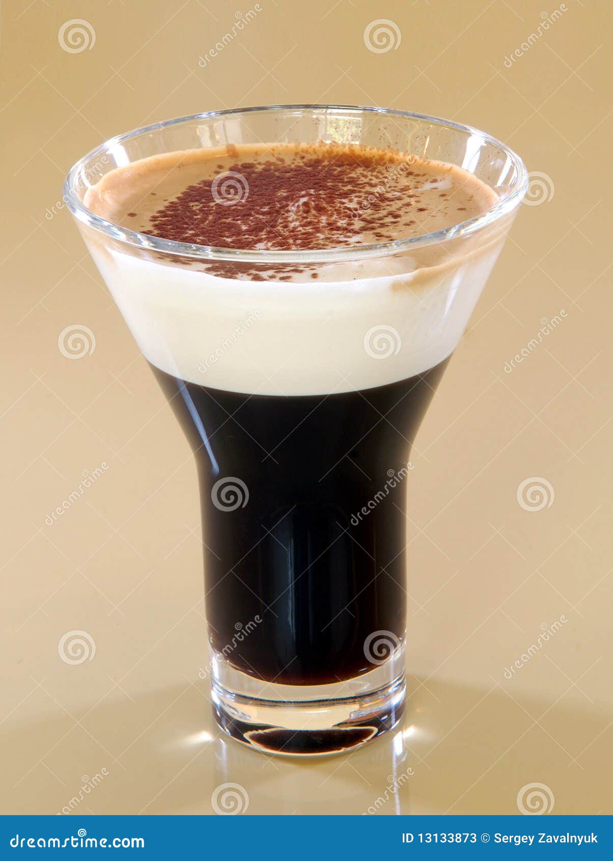 Mug of layered caffe latte stock image. Image of macro - 13133873