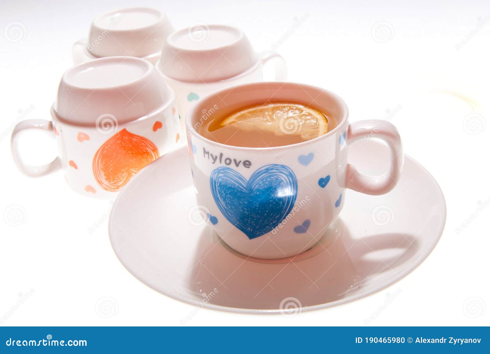 A Mug of Lemon Tea and a Few Inverted Cups Stock Photo - Image of lemon ...