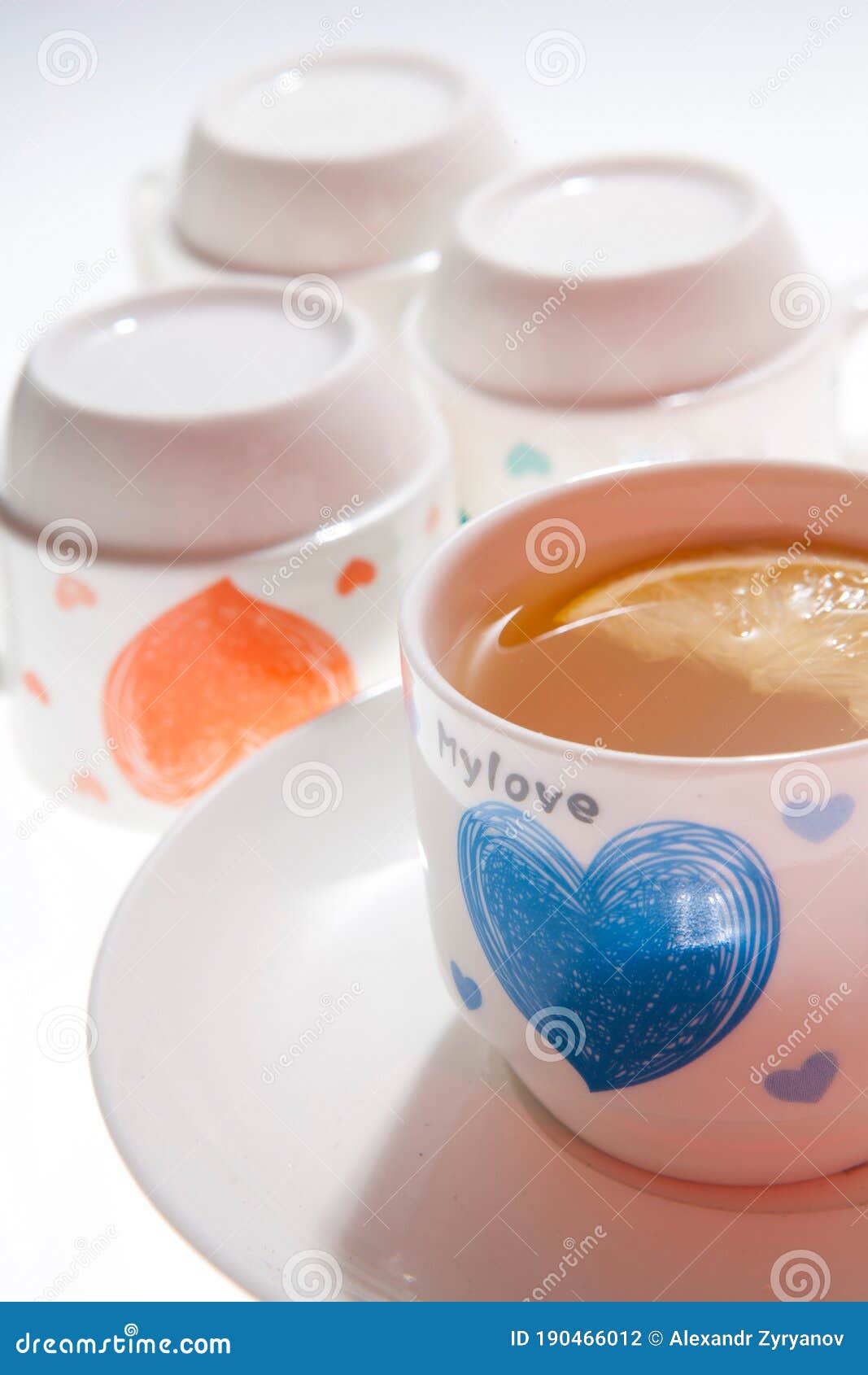 A Mug of Lemon Tea and a Few Inverted Cups Stock Photo - Image of pass ...