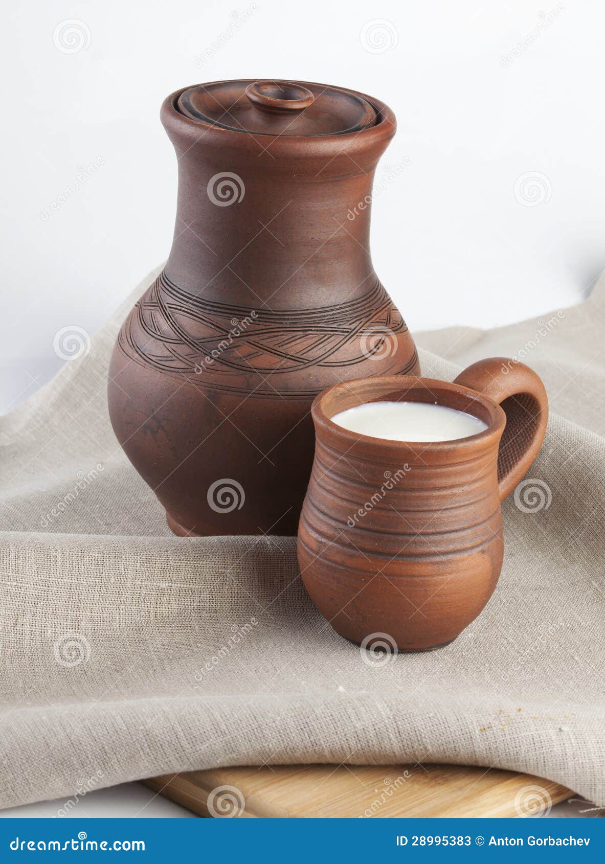 Mug with milk stock image. Image of wooden, drink, food - 28995383